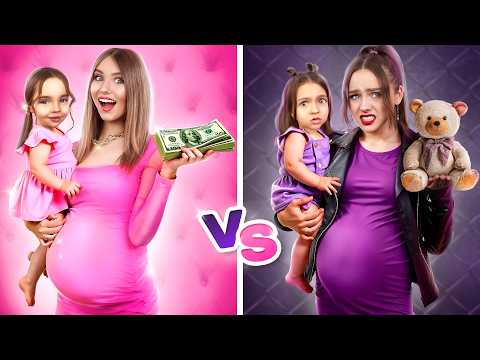 Femme Enceinte Gentille VS Méchante ! La Fille gentille & la Fille méchante devenues mamans
