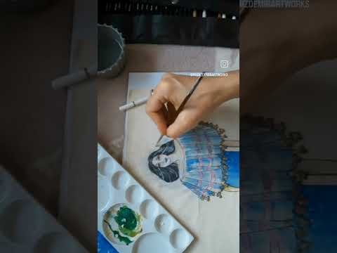 I'm Working on My Blue Satin Dress Design in Gouache Technique #stylist  #artwork #artist #guache