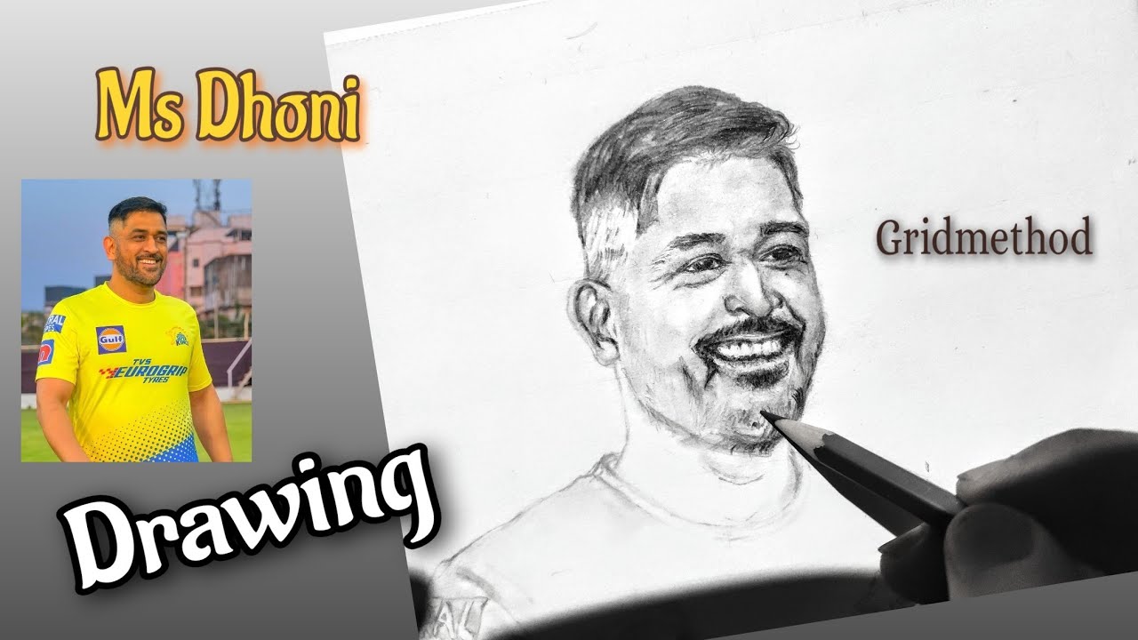 Ms dhoni drawing | Msd Drawing Video | Gokul Basumatary Arts - YouTube
