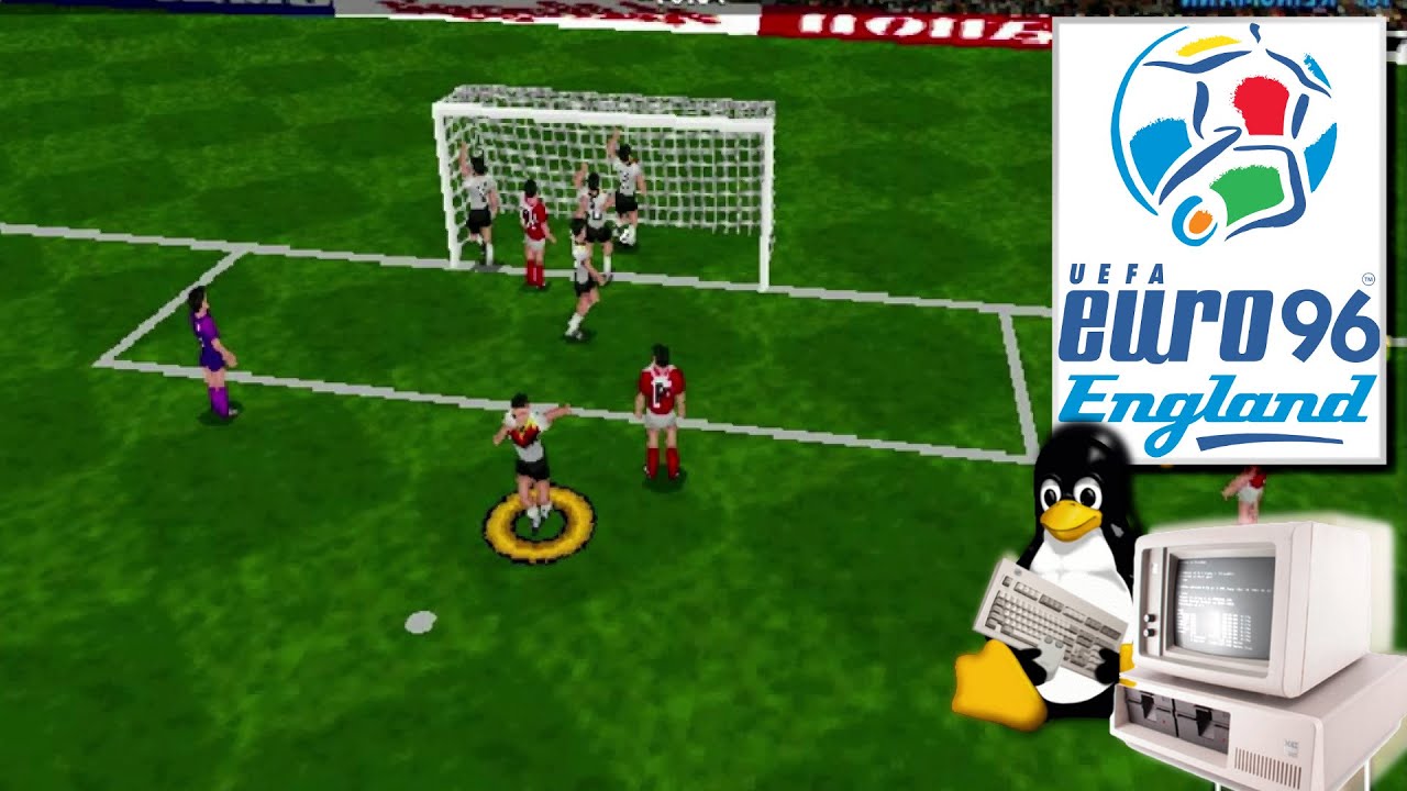 Playing UEFA - Euro 96 England on Linux (using Dosbox) - YouTube