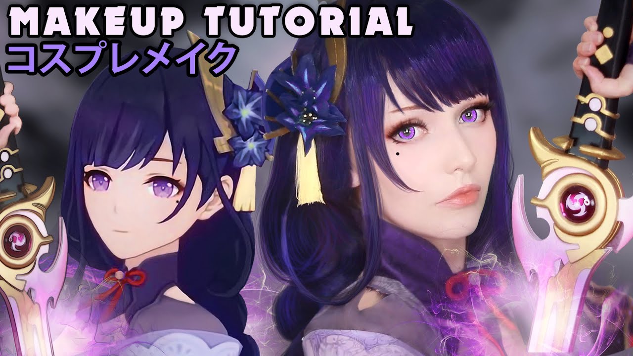 Raiden Shogun Cosplay Makeup Tutorial Genshin Impact 原神 ☆ - YouTube