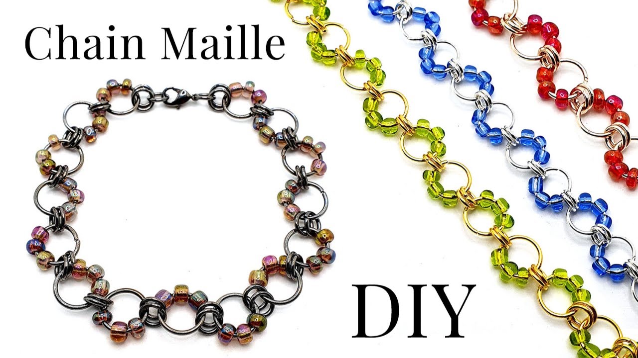 Easy DIY Beaded Chain Maille Bracelets - YouTube