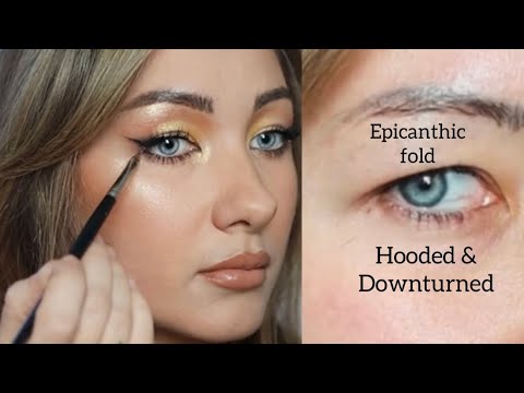 EYELINER TUTORIAL FOR HOODED DOWNTURNED & EPICANTHIC FOLD ️#hoodedeyes ...