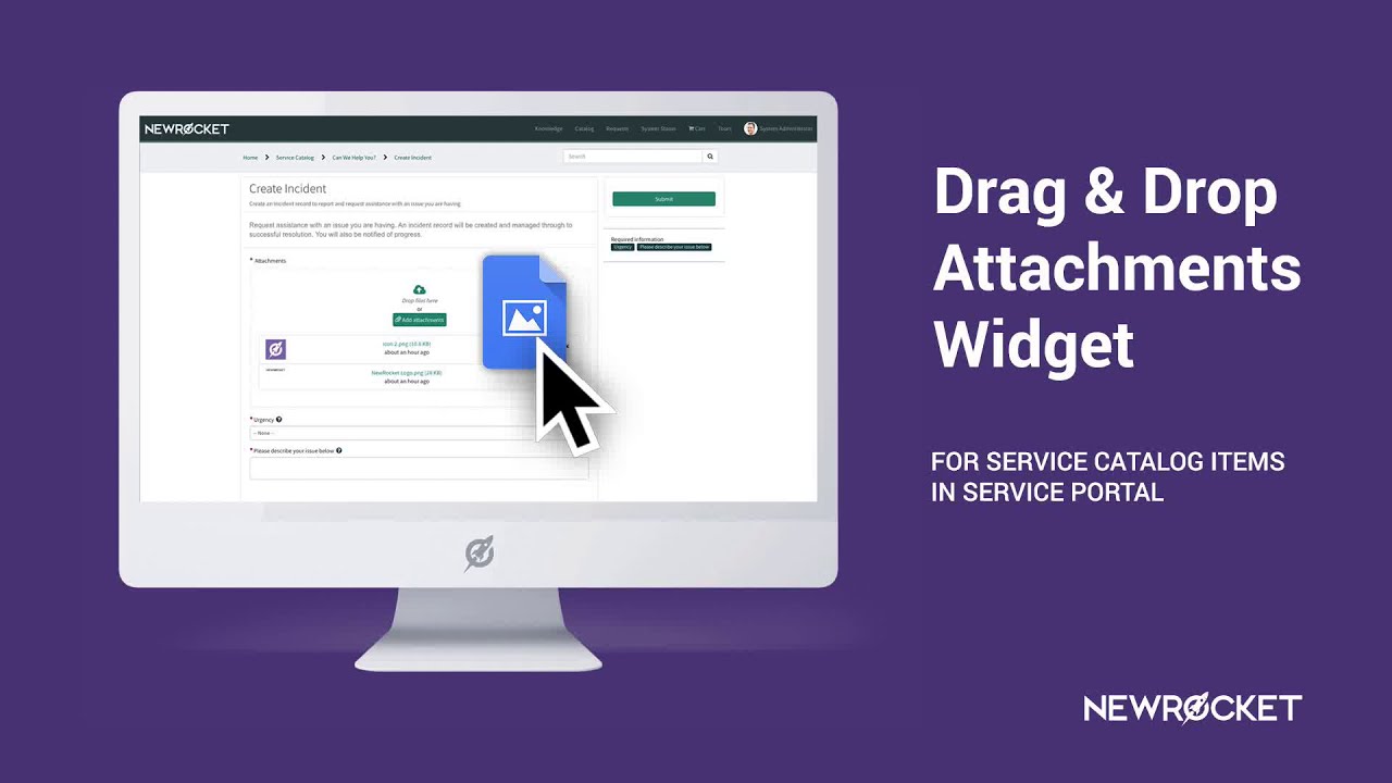Drag & Drop Attachments Widget for Service Portal - YouTube