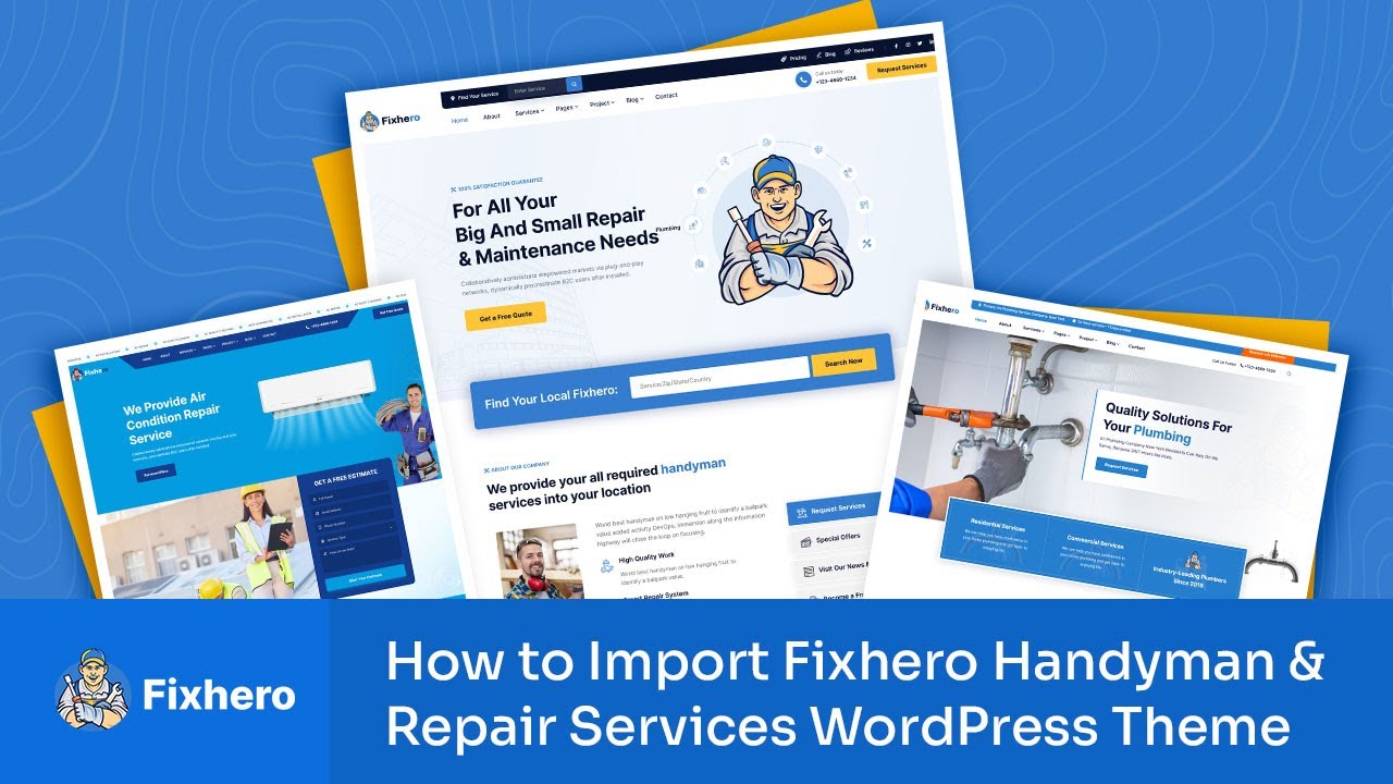 How to Import Fixhero Handyman & Repair Services WordPress Theme - YouTube