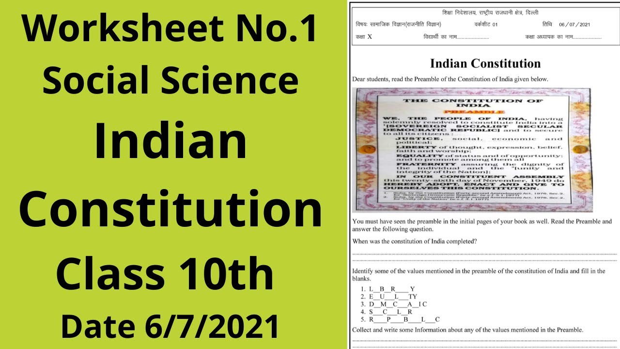 Class 10 worksheet 1 SST : English Medium : 6/7/21 : sst worksheet 1 ...