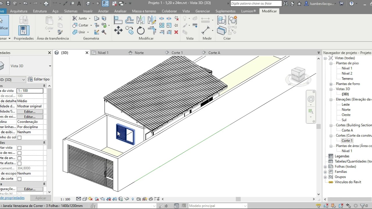 Tipos de vistas no Revit (Corte, vista 3D, Corte 3D) - YouTube