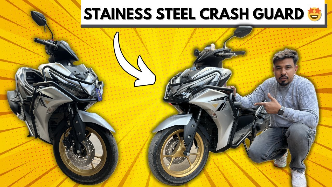 Best Stainless Steel Crash Guard For AEROX 155 🤩 | Aerox Crash Guard ...