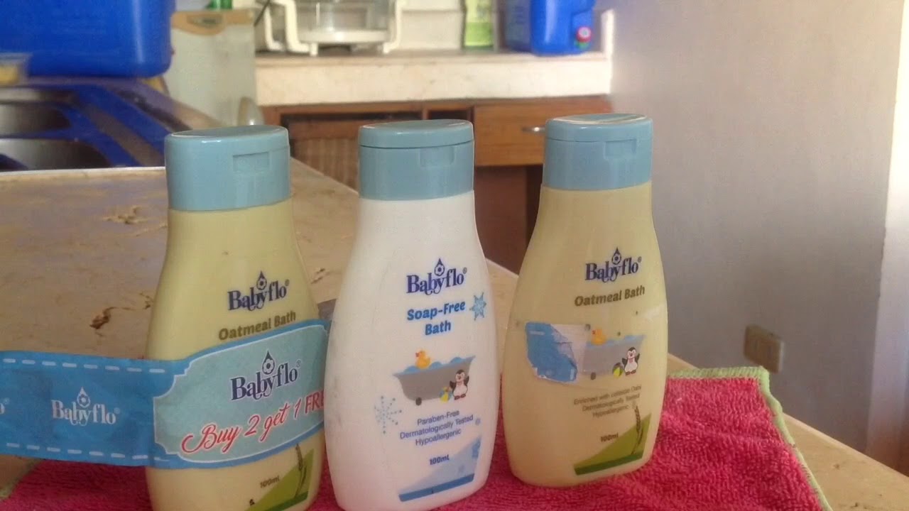 PRODUCT REVIEW :BABYFLO OATMEAL BATH vs BABYFLO SOAP-FREE BATH - YouTube