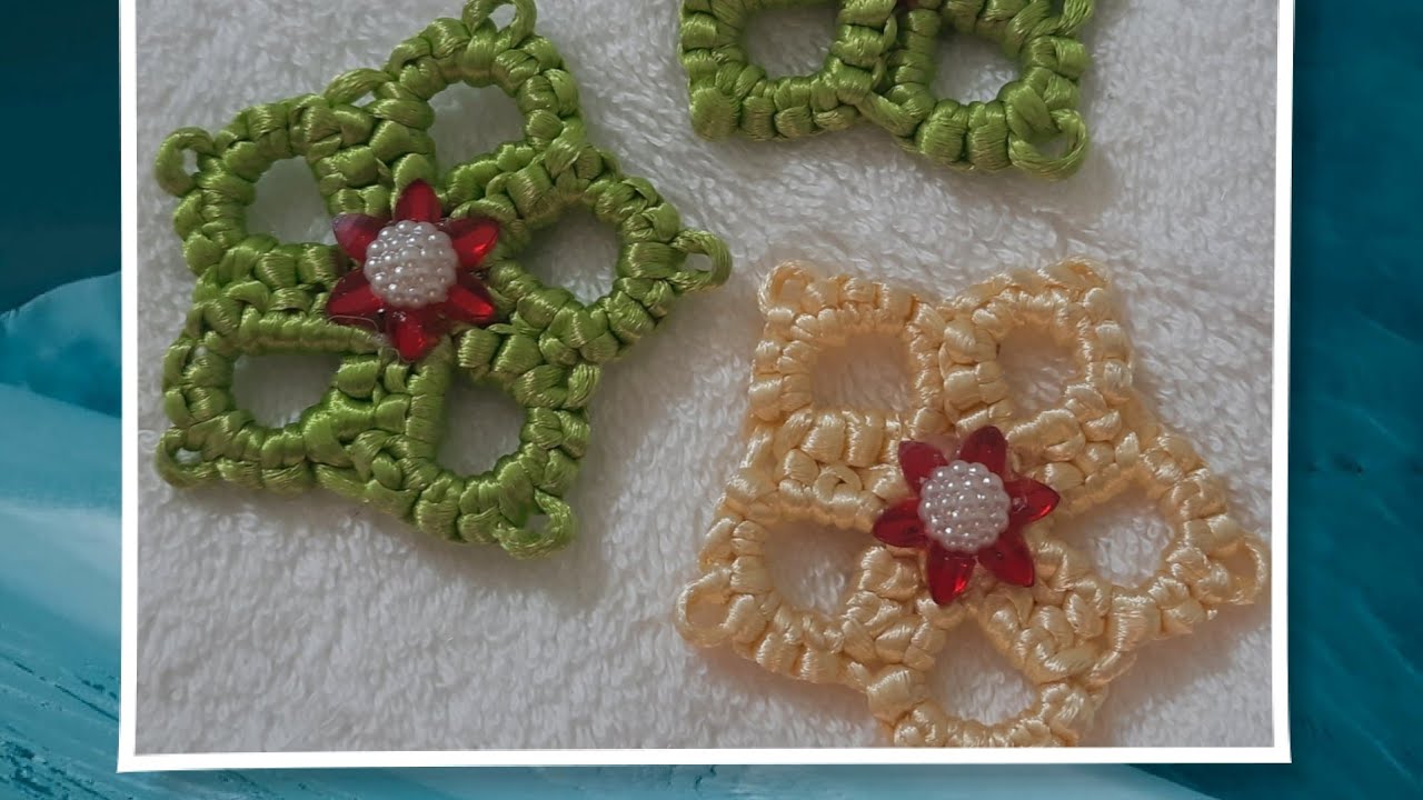 Tating art for biginners, tating flowers using macrum thread, DIY ...