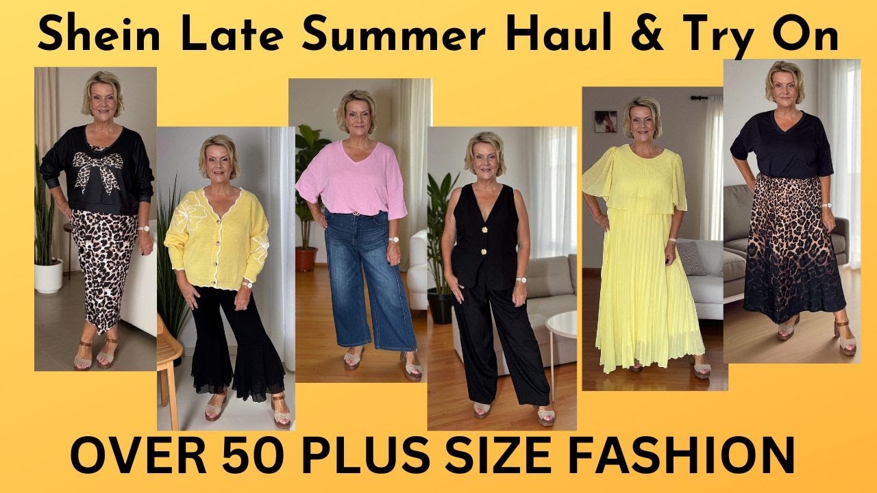 Shein Late Summer Haul & Try On - Over 50 Apple Shape - YouTube