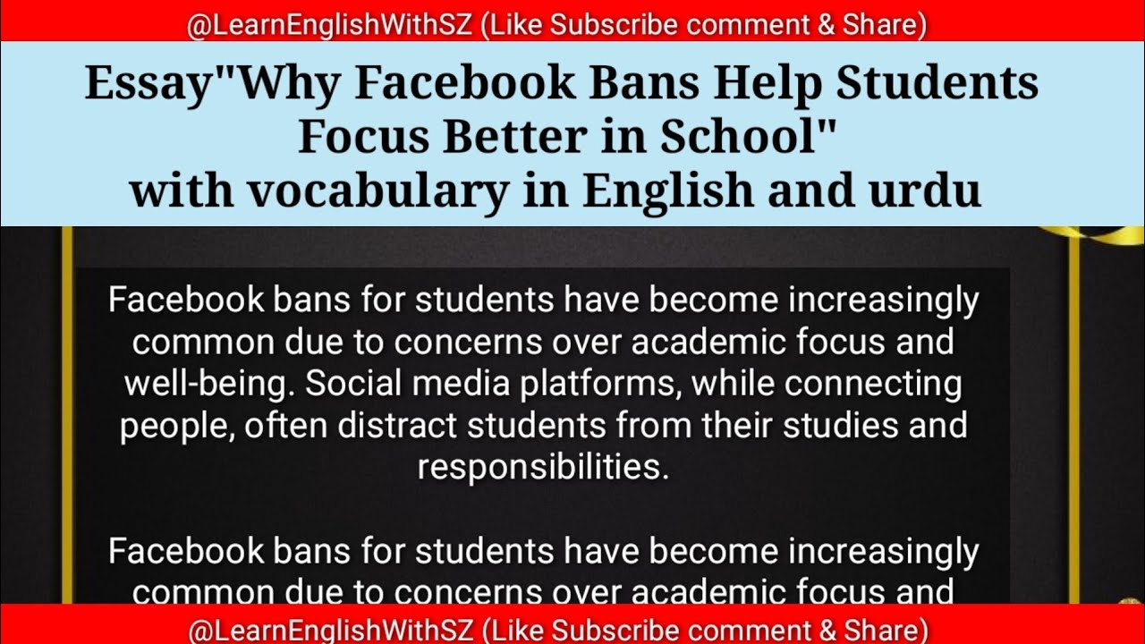 essay on Facebook should be banned | paragraph on Facebook should be ...