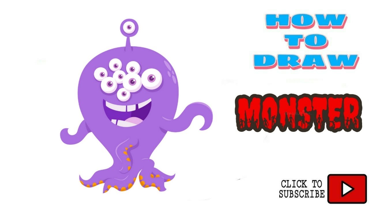 draw 9 eyed monster | how to draw 9 eyes monster | 9 eyed monster - YouTube