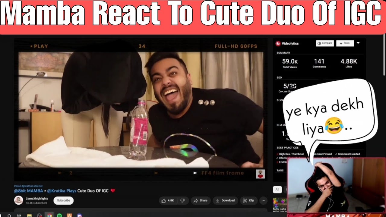 Mamba React to Cute Duo Of IGC|| Mamba +Krutika= ️#8bitmamba # ...