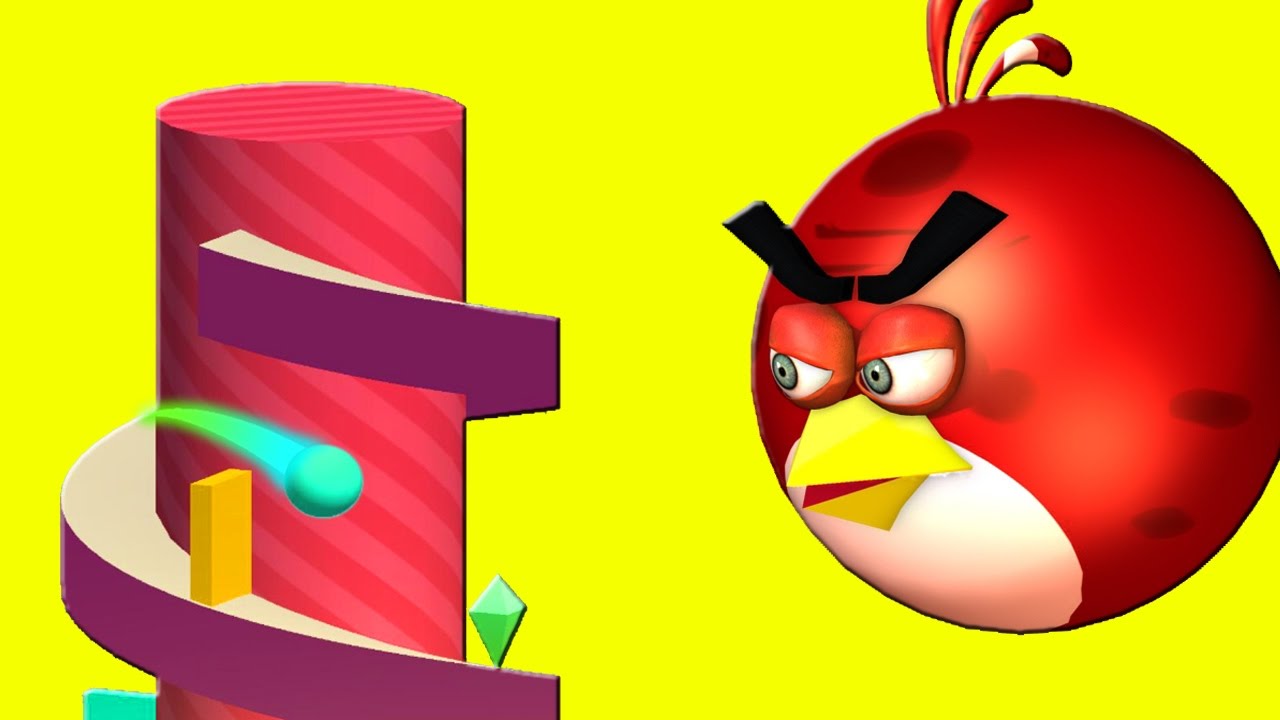 ANGRY BIRDS in Ketchapp SPIRAL ♫ 3D animated game mashup ☺ FunVideoTV ...