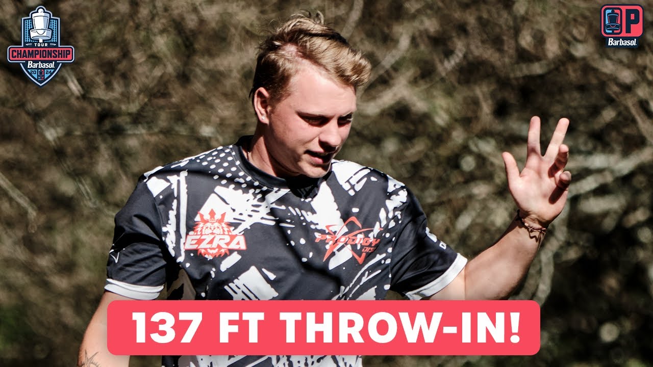 137' Throw-in from Ezra Robinson | 2024 DGPT Championship - YouTube