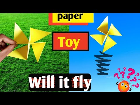 Flying toy with paper no glue | Easy origami flying paper Toy - YouTube