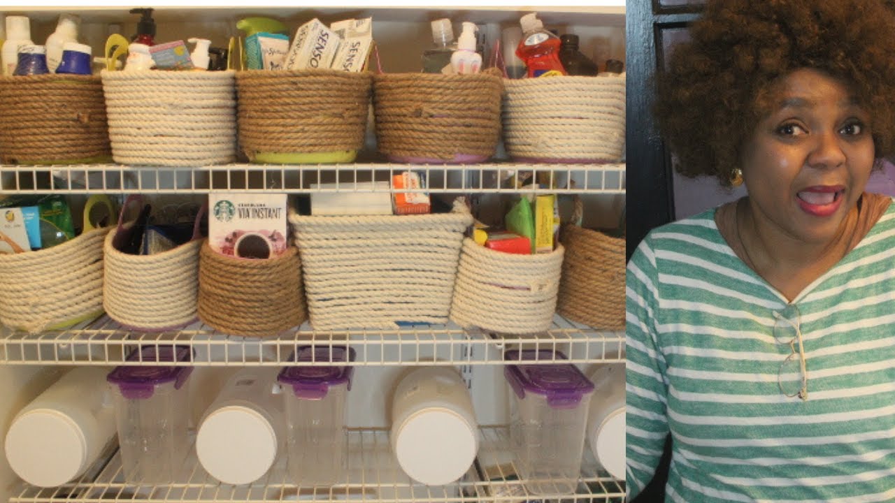 Dollar tree custom organization bins with nautical ropes{ organized my ...