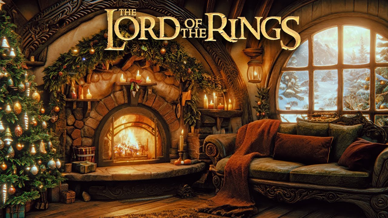 🎄 ˖° A Hobbit's Holiday 🎁 Cozy Christmas Fireplace Ambience ⋆⋅☆⋅⋆ Yule ...