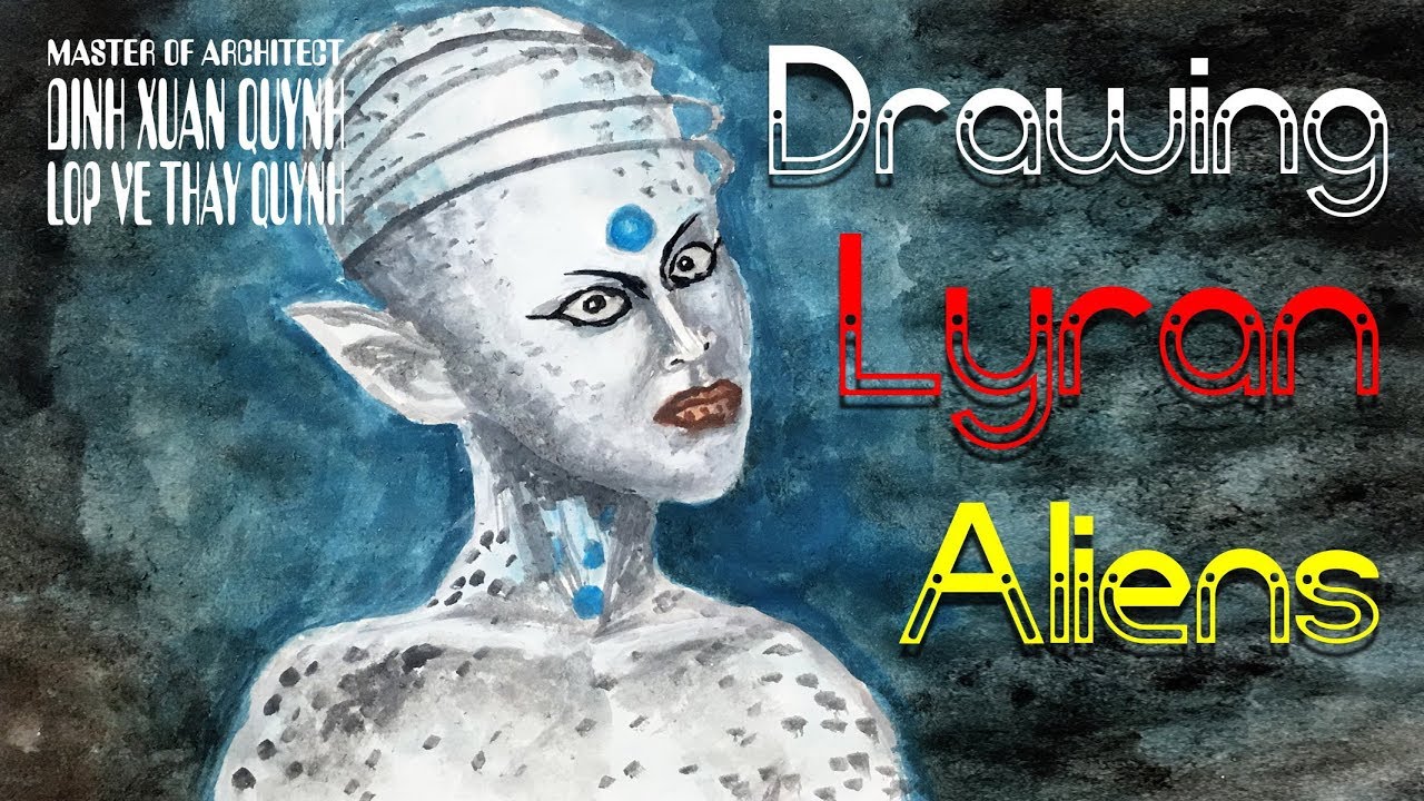 how to draw Lyran aliens from Lyra constellation - YouTube