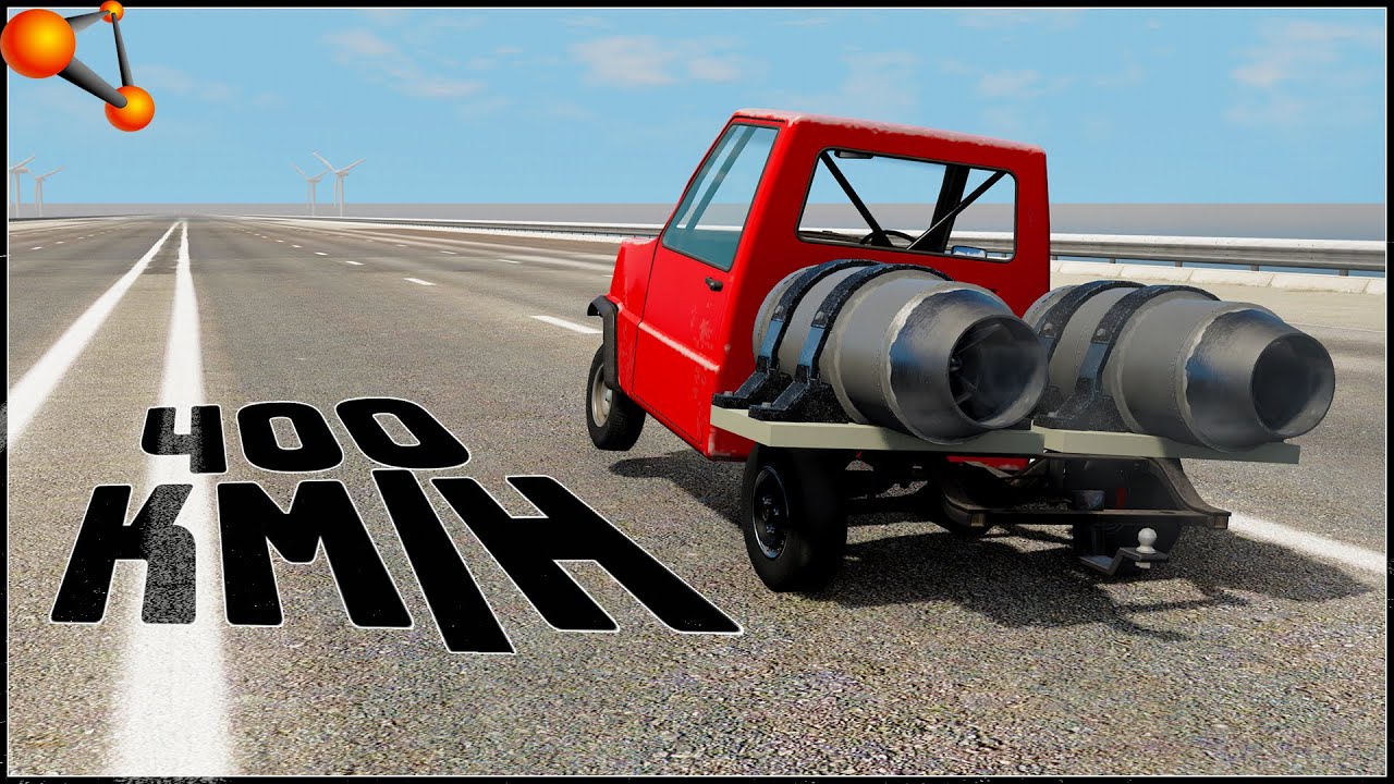 JET ENGINE FOR CARS! 400 Km/H! - BeamNg Drive - YouTube