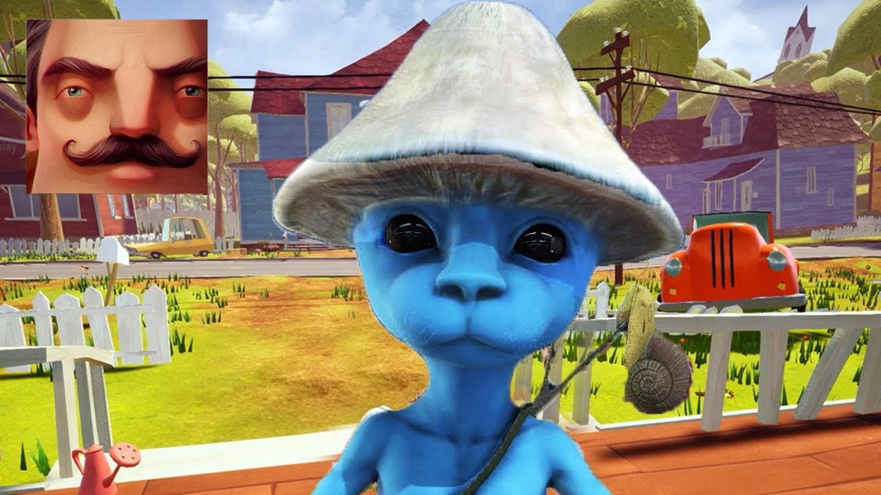 Hello Neighbor - My New Neighbor Big Blue Smurf Cat (Shaylushay) Act 1 ...