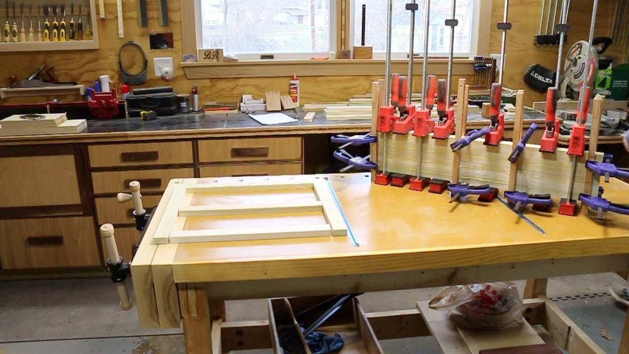 Building table legs and face frame for small kitchen side table - YouTube