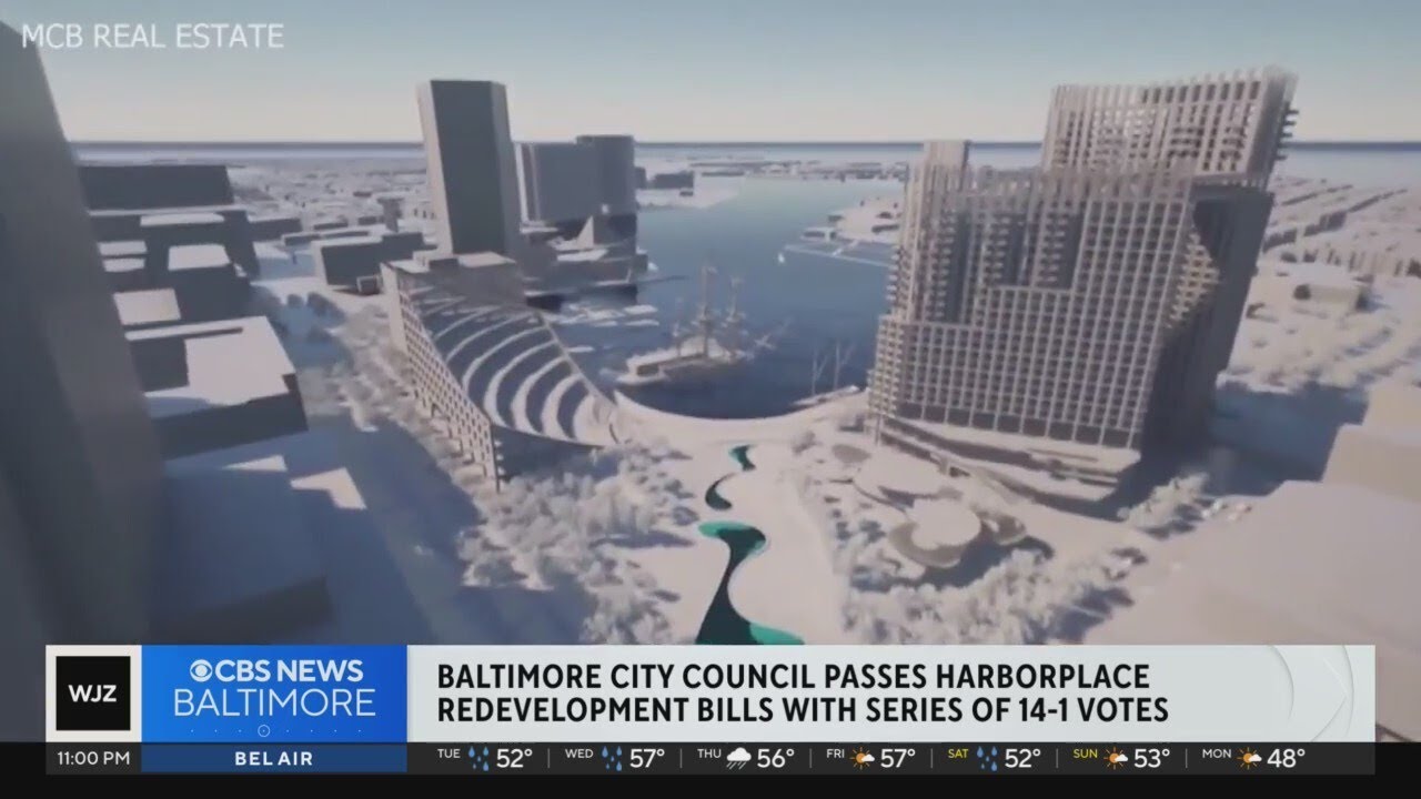 Baltimore City Council approves Harborplace redevelopment bills - YouTube