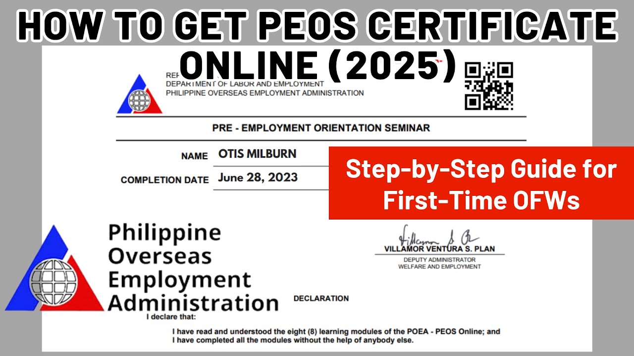 How to Get PEOS Certificate Online (2025) | Step-by-Step Guide for ...
