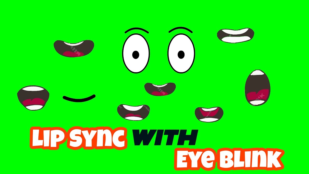 Lip sync with eye Blink in green screen || without copying eyes Blink # ...