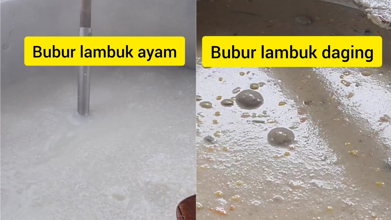 Rewang masak bubur lambuk daging dan ayam 2 periuk besar !! wowww 10kg ...