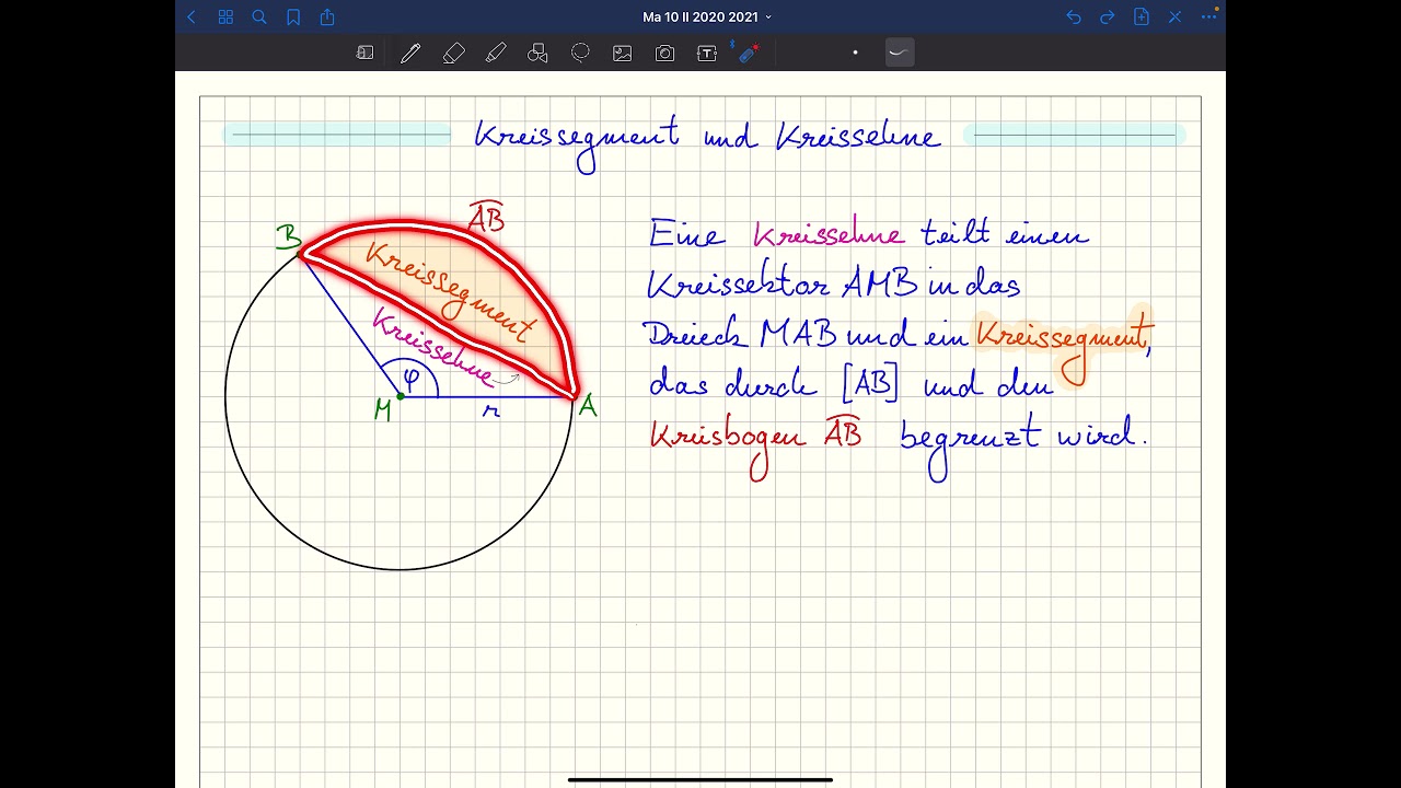 Kreissegment und Kreissehne - YouTube