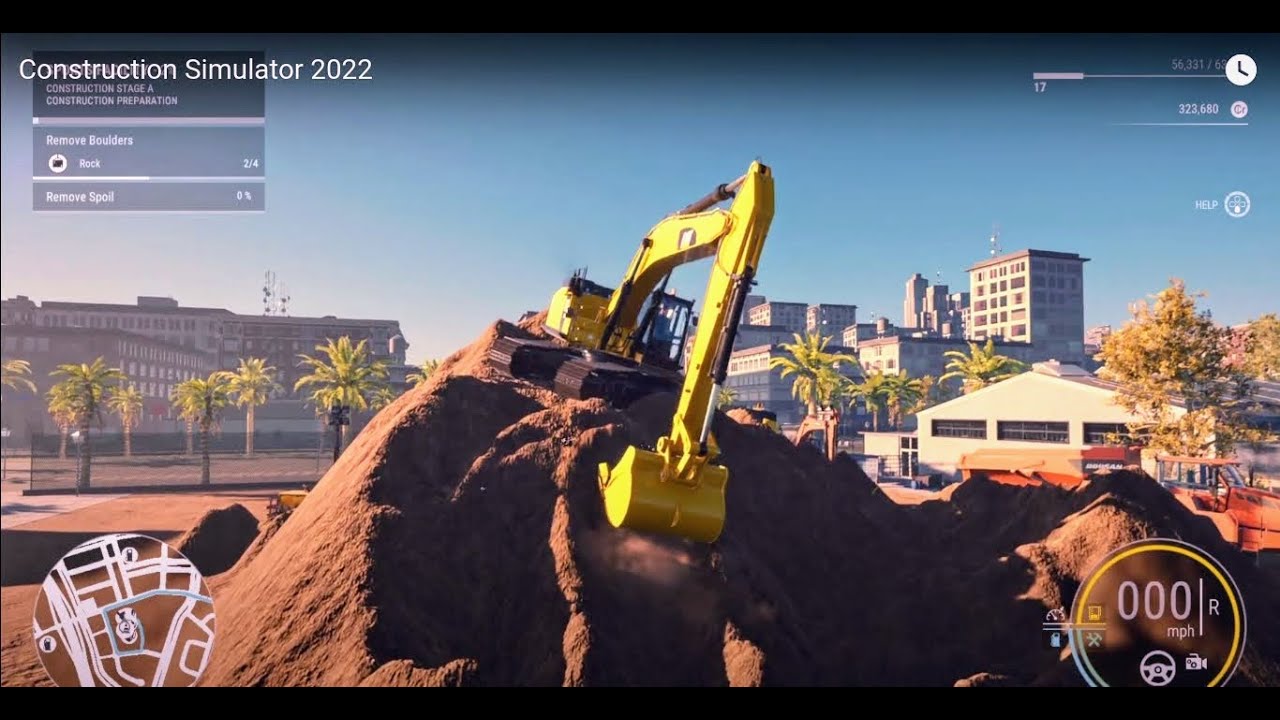 Construction Simulator 2022 Cat 349F Excavator Stockpiling - YouTube