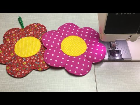 En Çok Beğenilen Dikiş Projem 🌸 Çiçek Şeklinde Tutacak Dikimi 🌸 Flower Potholder DIY Tutorial