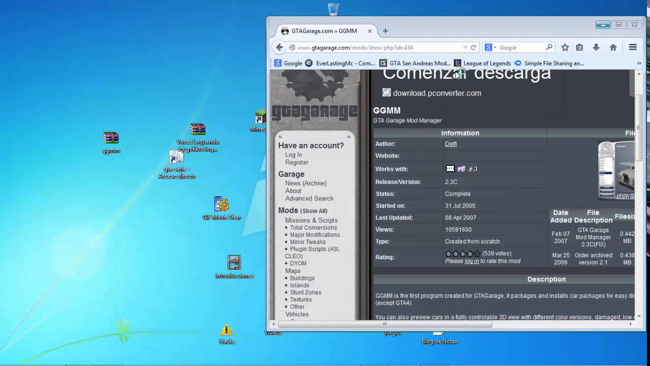 GTA SA Descargar E Instalar Gta Garage Mod Manager Correctamente [GGMM] - YouTube