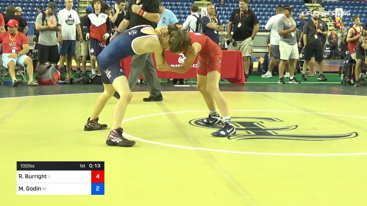100 Lbs Cons 16 2 Rory Burright Illinois Vs Matt Godin Wisconsin - YouTube