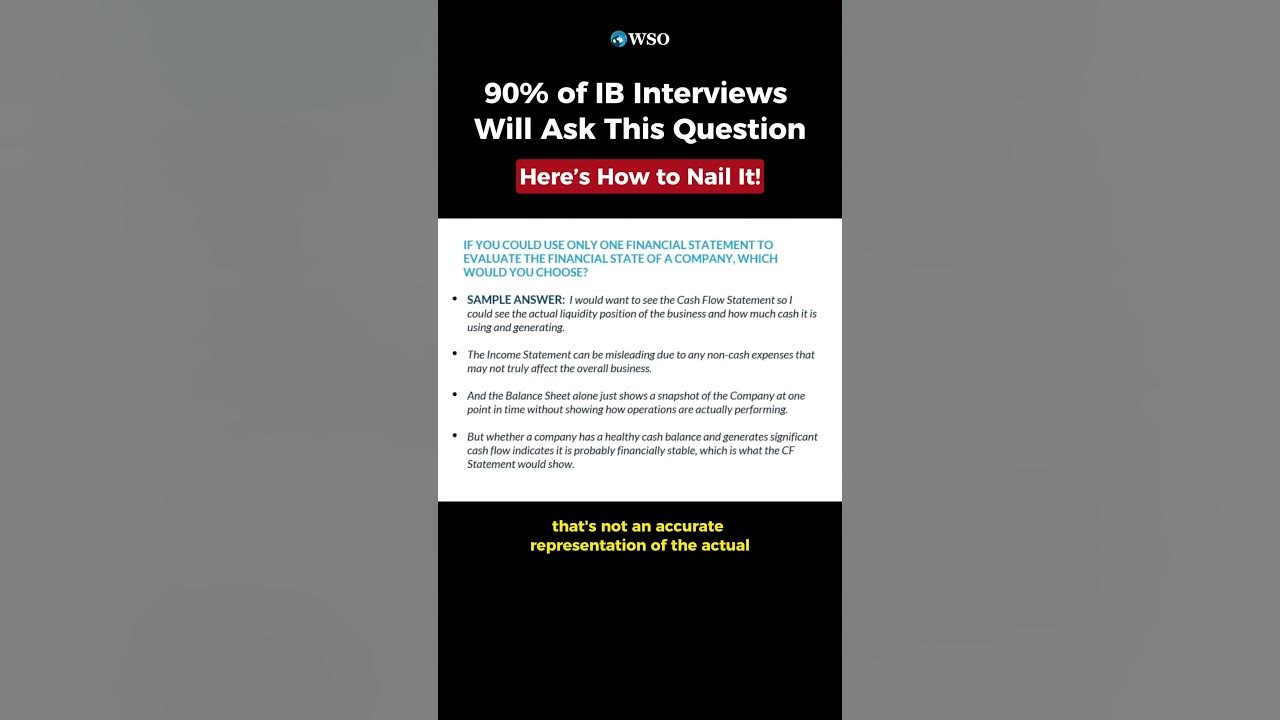 Which Financial Statement Is the Most Important to Analyze? | IB Interview Prep - YouTube
