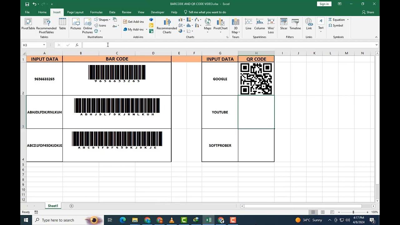 How to create QR Code in Excel | How to create BAR Code in Excel 2019 ...