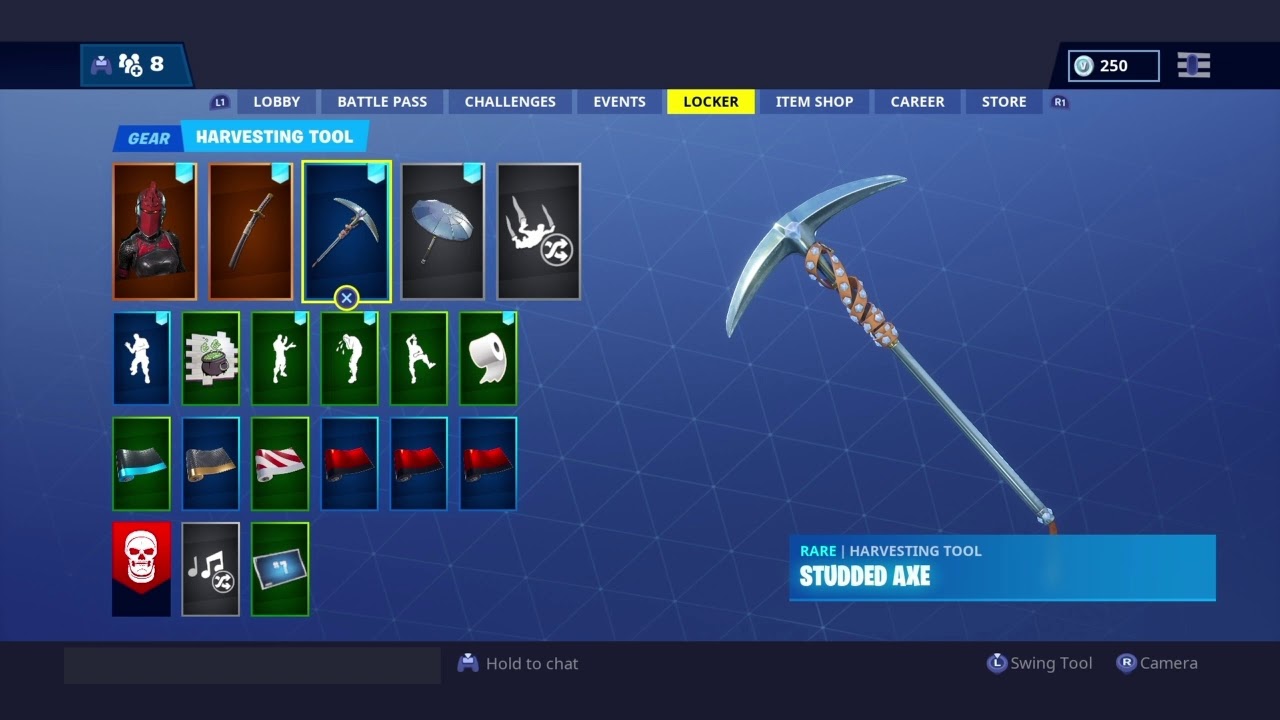 *STUDDED AXE* Review and sound in game -FORTNITE- - YouTube