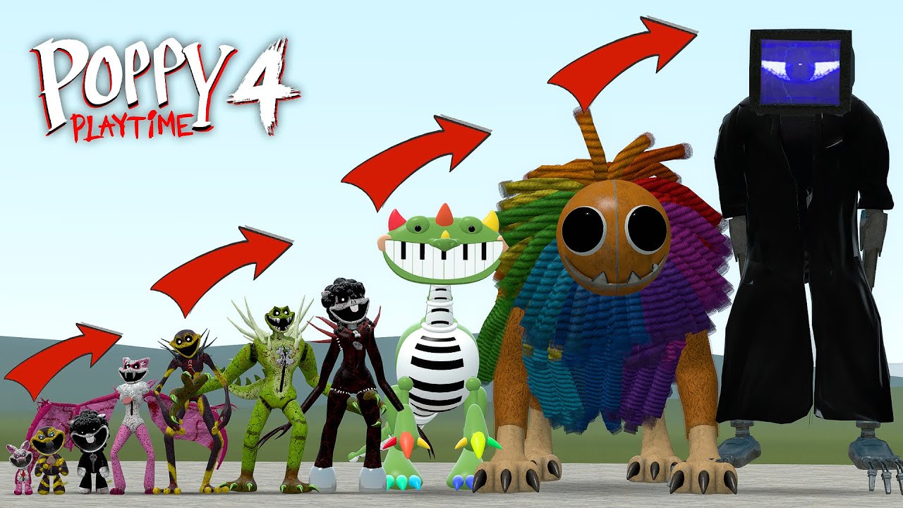 SIZE COMPARISON ALL POPPY PLAYTIME CHAPTER 4 Characters in Garry's Mod ...