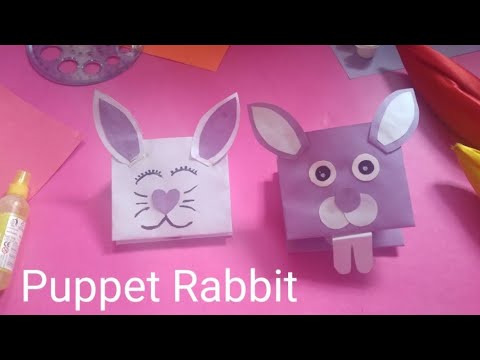How to make puppet rabbit with paper - YouTube