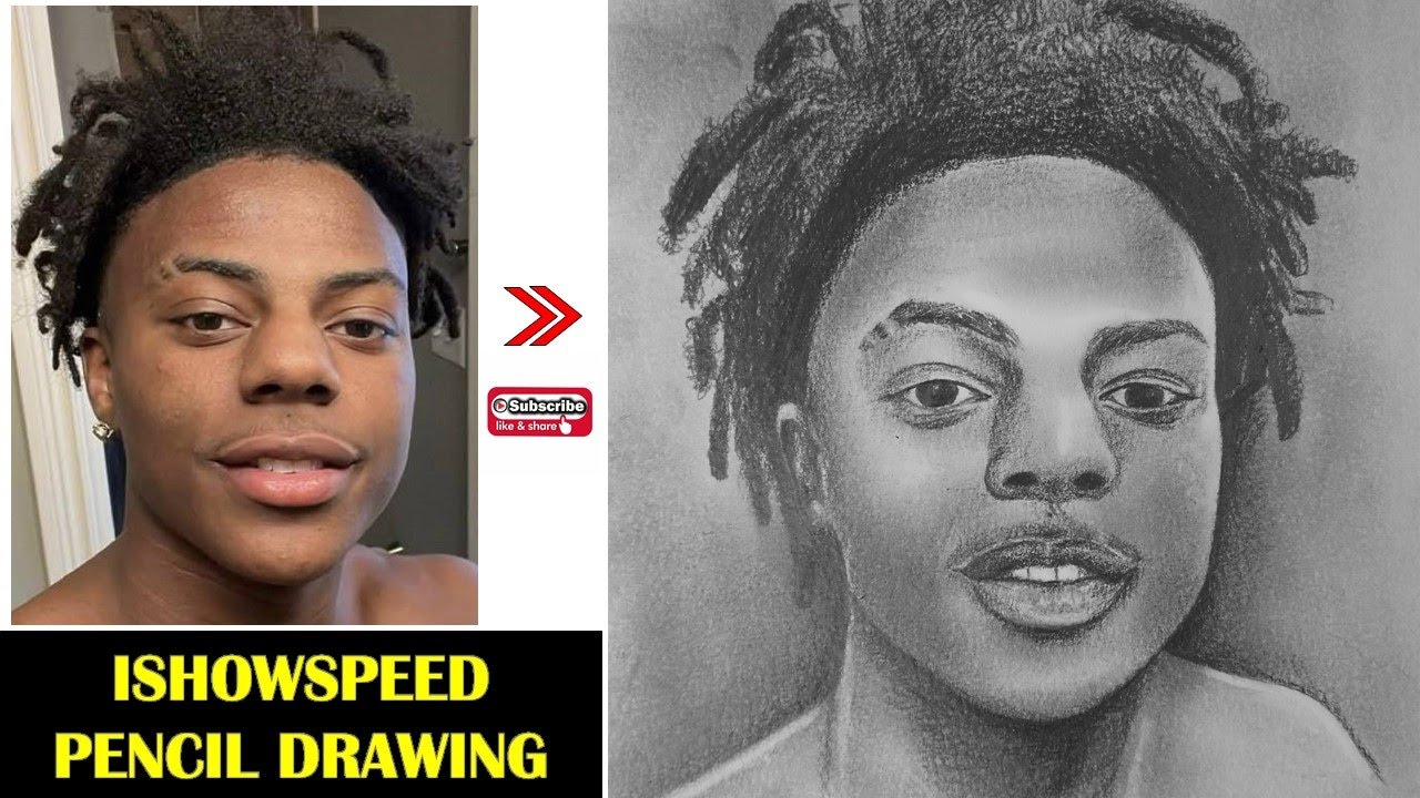 IShowSpeed Pencil Drawing – Realistic Sketch Art Timelapse | Ly Art ...