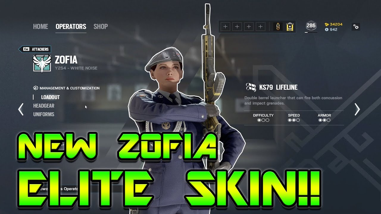 New Zofia Elite Skin!!!! - Rainbow Six Siege - YouTube