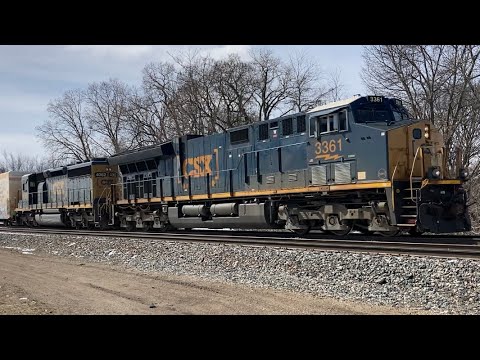 CSX M326 with CSX 3361, 4062, and 3307 with 90 cars - YouTube