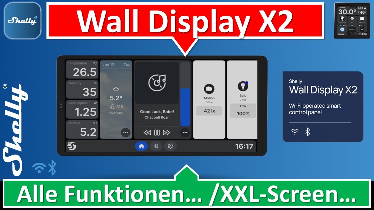 Shelly Wall Display X2, alle Funktionen hier erklärt! - YouTube