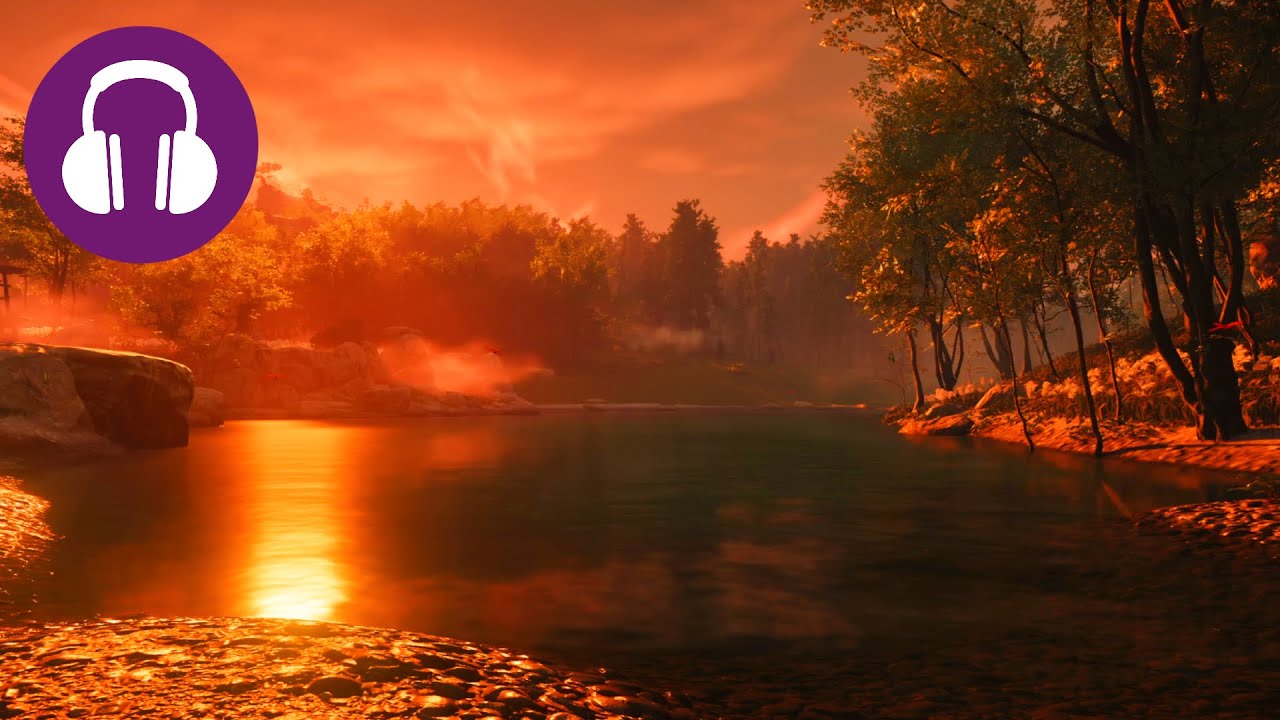 Falling Asleep AT A LAKE 💤 Relaxing SUNSET Ambience - YouTube