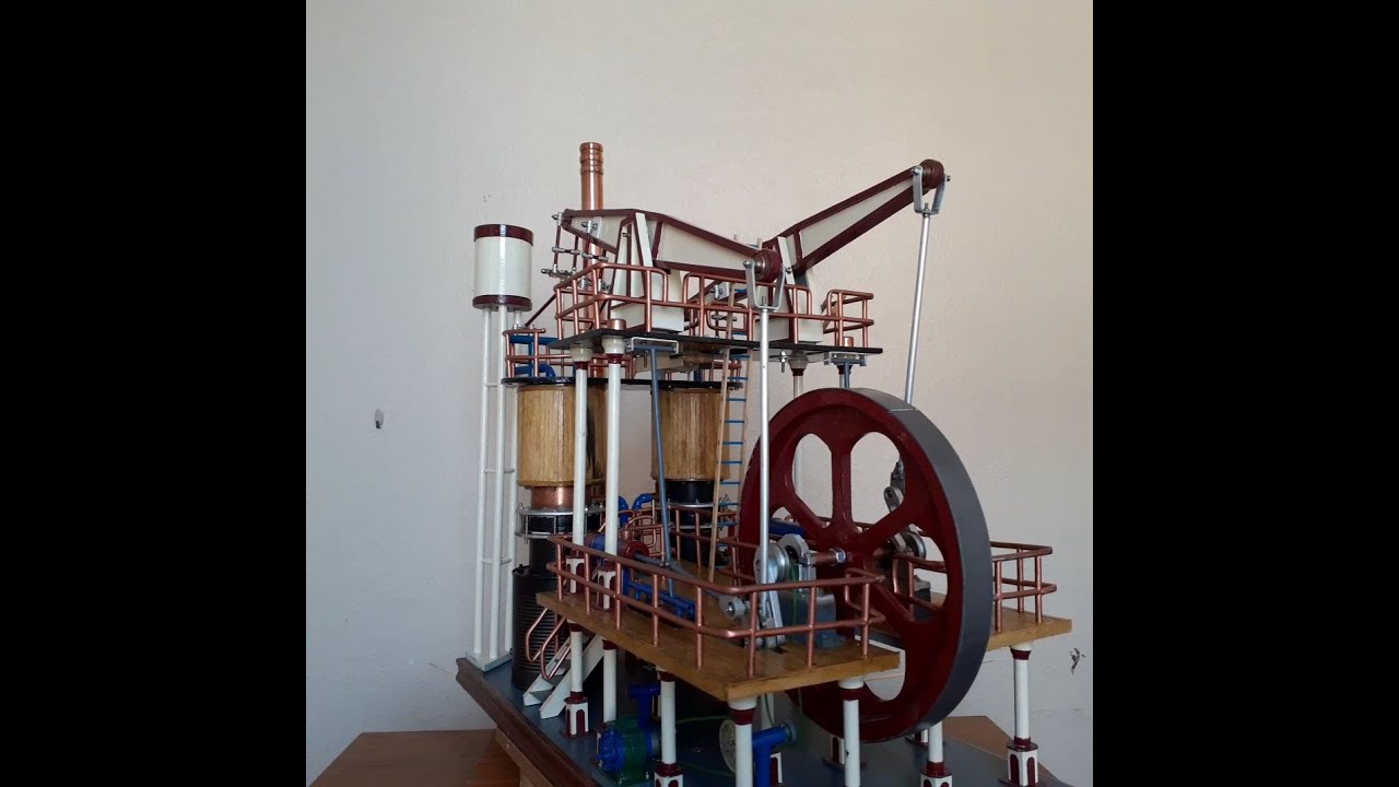 Brian's Twin Cylinder Stirling Beam Engine - YouTube