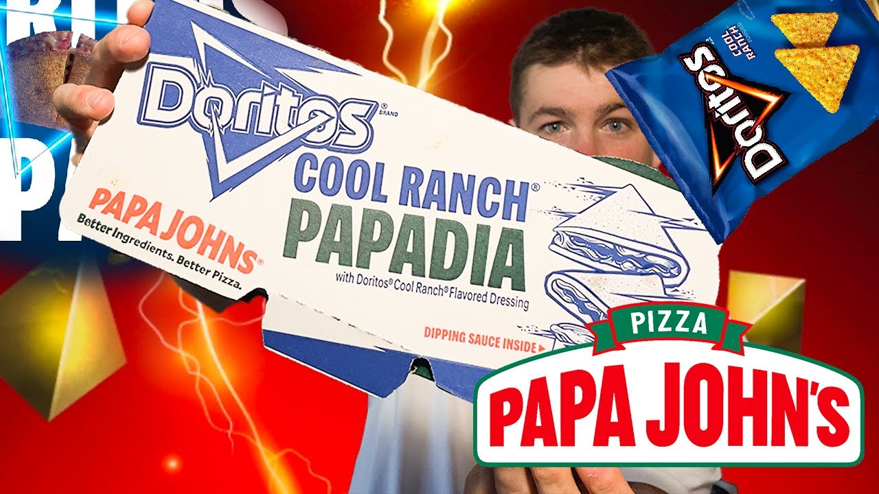 NEW FAST FOOD REVIEW! Doritos X PAPA JOHNS COLLAB! New Cool Ranch ...
