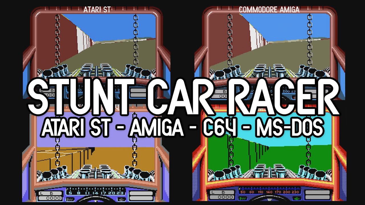 Stunt Car Racer comparison / Atari ST, Amiga, C64, MS-DOS - YouTube
