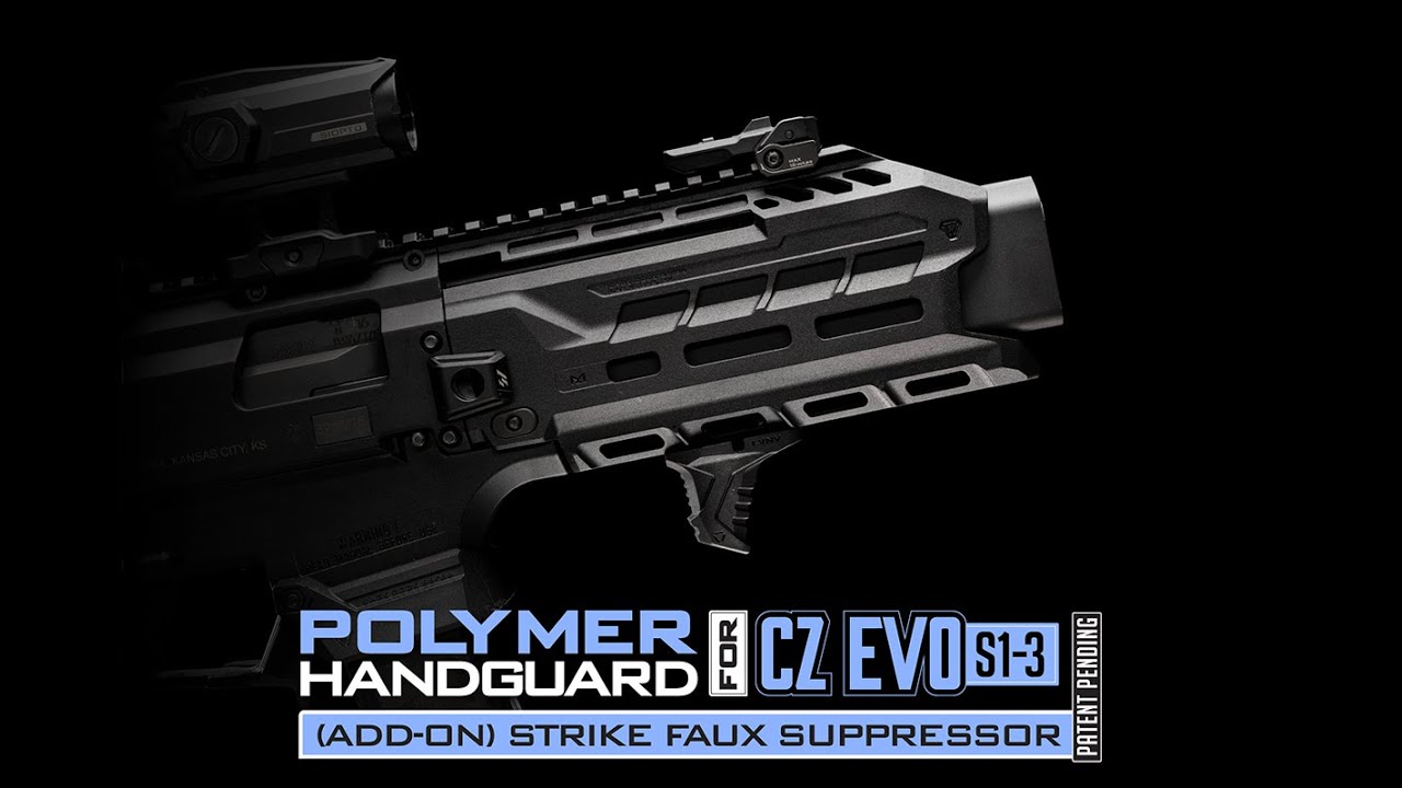 Strike CZ EVO S3 Polymer Handguard w/ Optional Aluminum Faux Suppressor ...